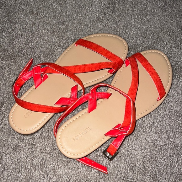 Forever 21 | Shoes | Red Strap Sandals | Poshmark